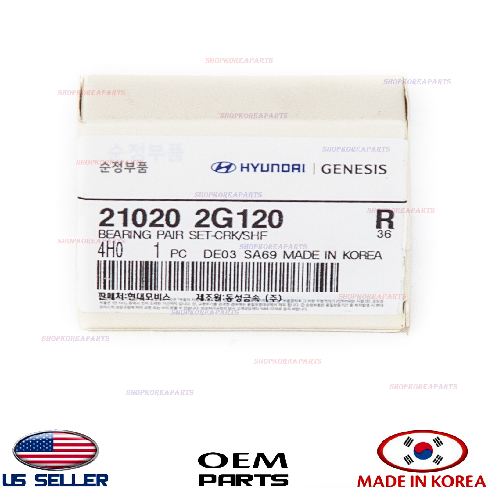 Genuine Crankshaft Main Bearing PAIR OEM Hyundai Kia 2.0L 2.4L 08-21 ...