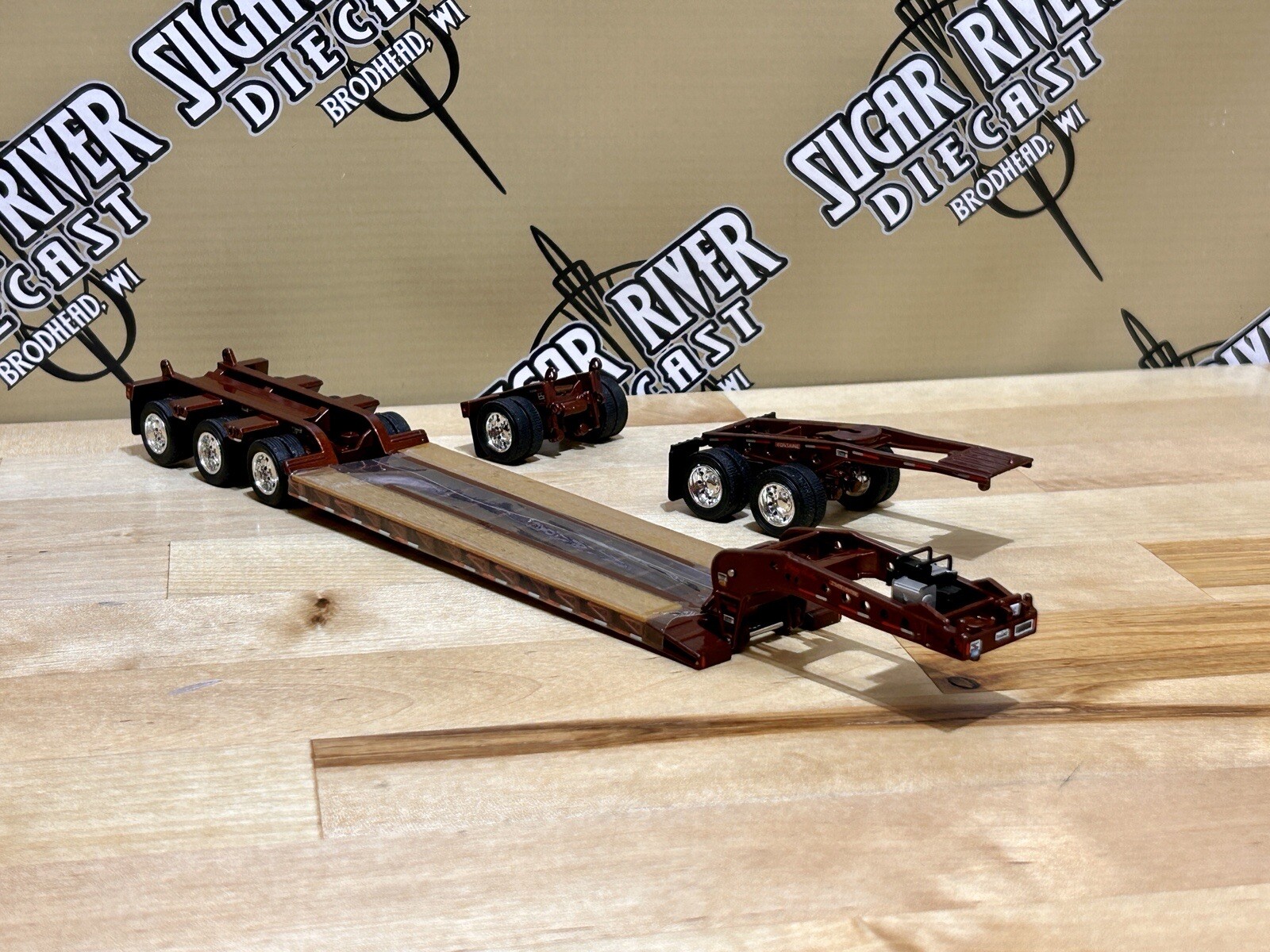 Dcp 1/64 Lowboy tri axle Magnitude heavy haul trailer with jeep and ...