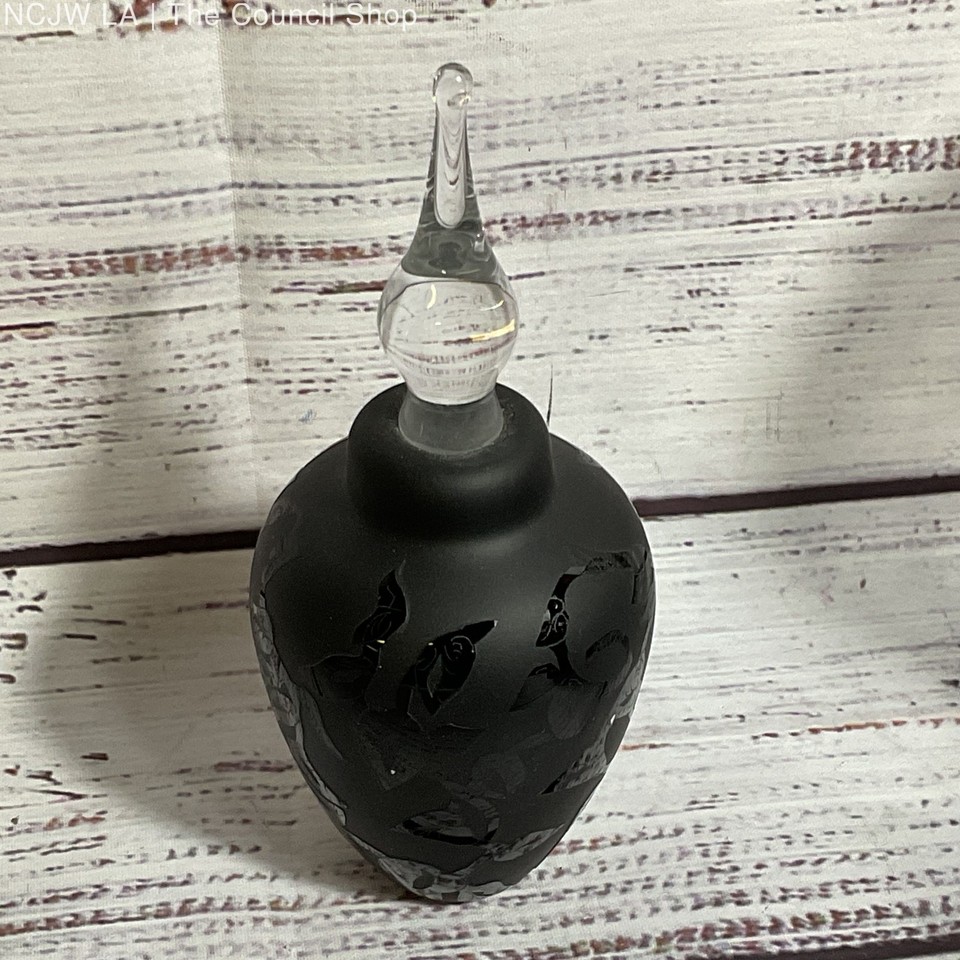 VANDERMARK Doug Merritt Black Etched Perfume Bottle- 6" | eBay UK
