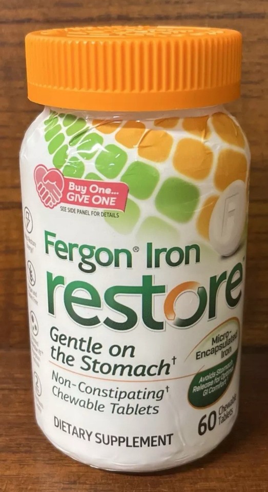 (1) Fergon Iron Restore 27 mg, 60 Chewable Tablets | eBay