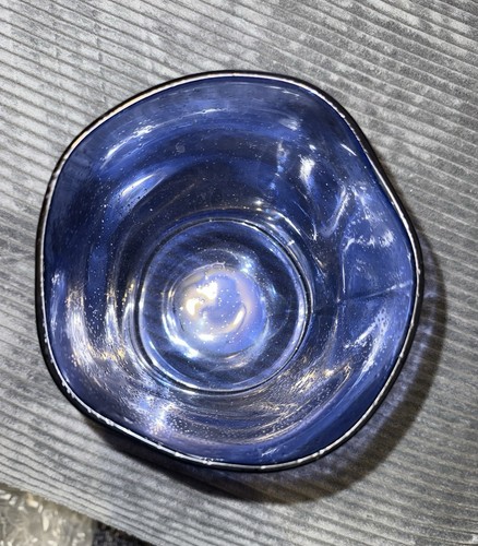 Threshold Accents Nwt glass hurricane vase/candle holder Medium Blue ...