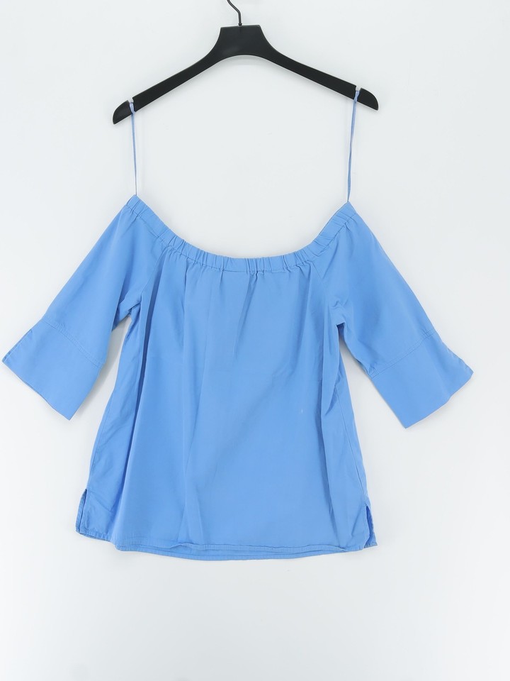 Vero Moda Women's Top M Blue 100% Cotton 3/4 Sleeve Round Neck Basic ...