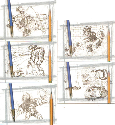 ASH 1997 DYNAMIC FORCES COMPLETE ARTIST SKETCH INSERT CARD SET 1 - 5 | eBay
