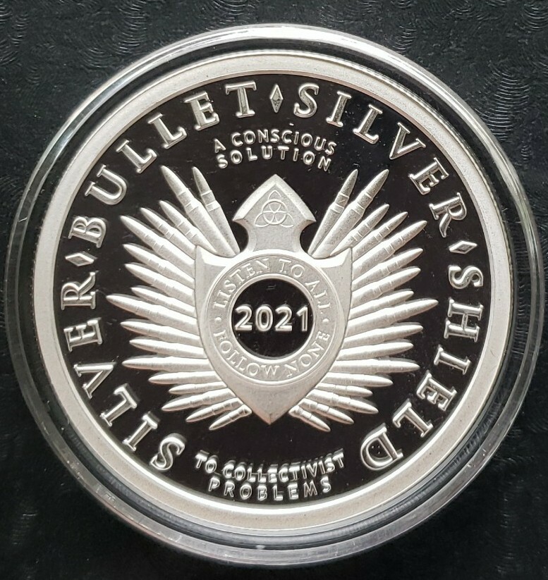 1 OZ 999 PURE SILVER BULLET SILVER SHIELD PROOF MINI MINTAGE ROUND COIN ...