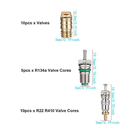 "46PCS A/C Air Conditioning Valve Core Accessories R134a R22 R410 Valve ...