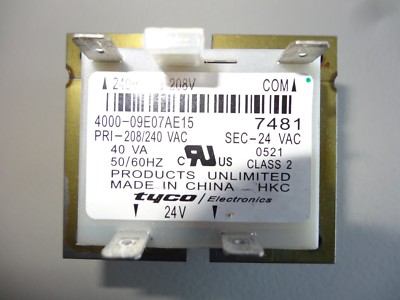 Products Unlimited/Tyco Transformer 4000-09E07AE15; 40 V A, 50/60HZ ...