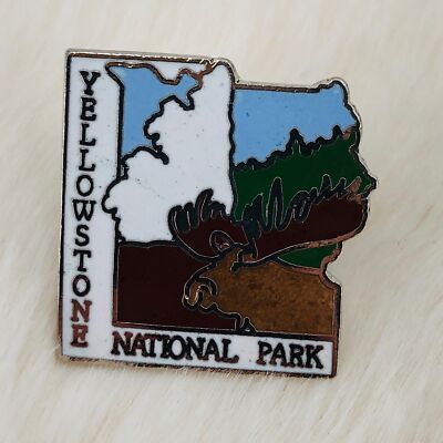 Vtg Yellowstone National Park Utah Souvenir Enamel Lapel Pin by MAFCO ...