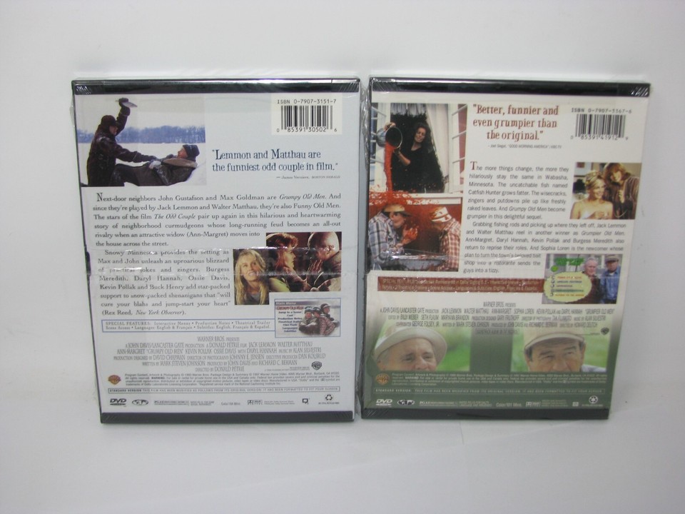 NEW--GRUMPY OLD MEN&GRUMPIER OLD MEN (DVD, 1997, SNAP CASE) LEMMON/ MATTHAU 85391305026 | eBay