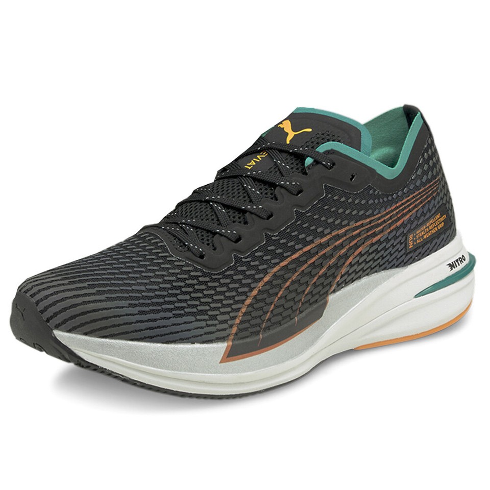 PUMA Deviate Nitro Wtr Running Mens Black Sneakers Athletic Shoes ...