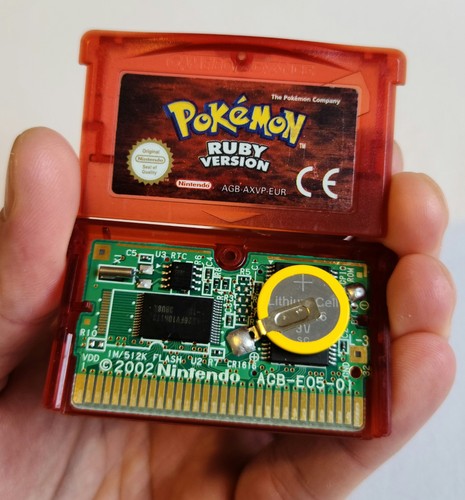 Pokemon Ruby Version Nintendo Game Boy Advance Genuine New Battery PAL ...