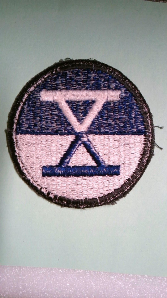 ORIGINAL MILITARY PATCH SEW ON WW2 ERA NO GLOW US ARMY 10TH CORPS BLACK ...