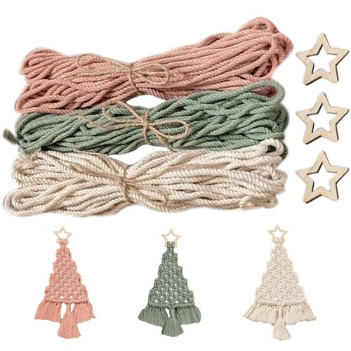 Christmas Tree Macrame Kit DIY Woven Christmas Tree Wall Hanging Tree ...