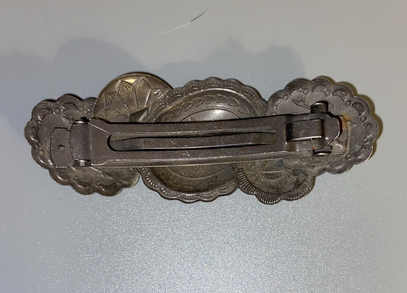 FRENCH BARRETTE HAIR CLIP MADE IN FRANCE silver TONE … - Gem