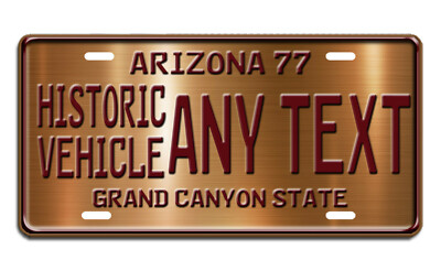 ARIZONA Personalized License Plate ANY TEXT NAME Custom Tag COPPER ...
