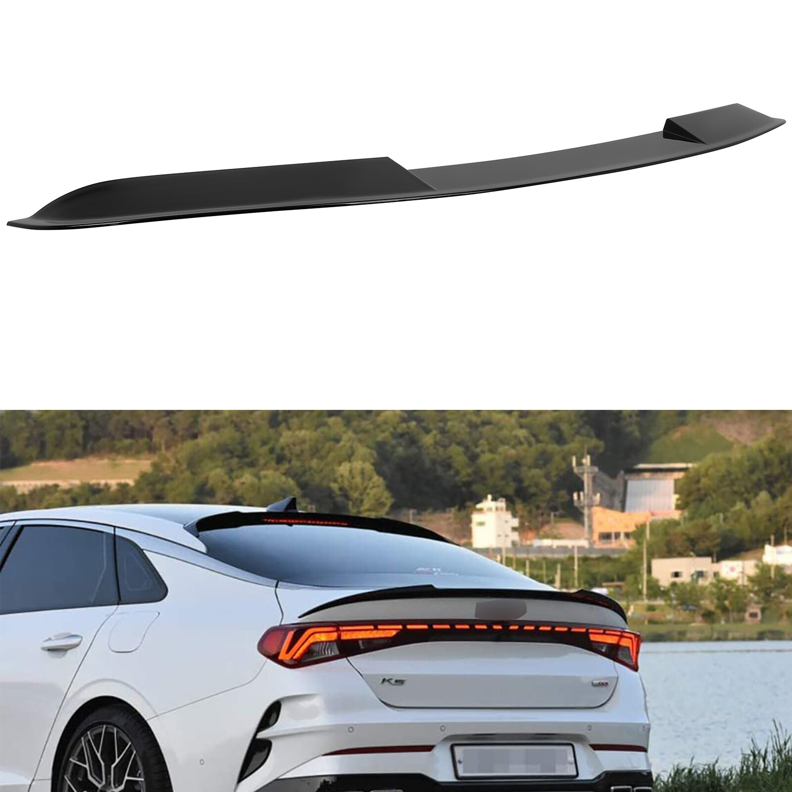 Rear Window Roof Spoiler For 2021+ 5th Gen Kia K5 Black Painted ABS | eBay