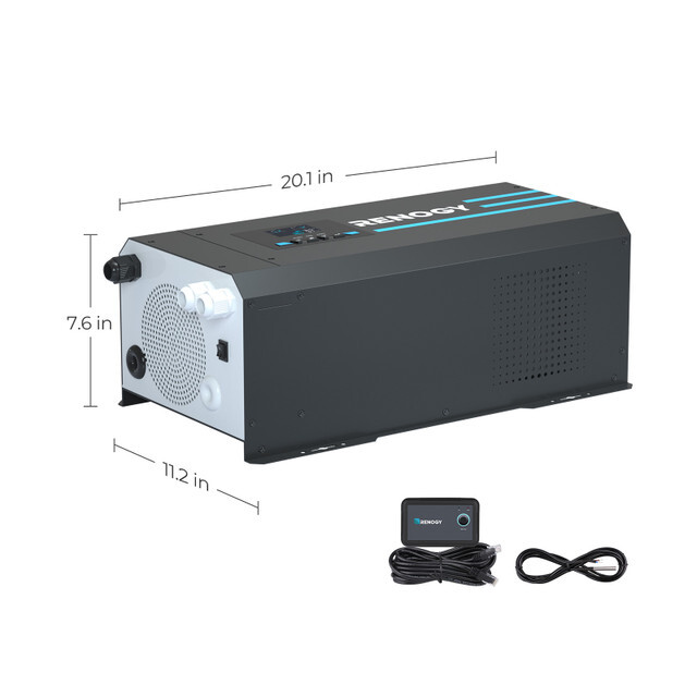 Renogy 2000W 12V Pure Sine Wave Inverter Charger w/ LCD Display RV Boat ...