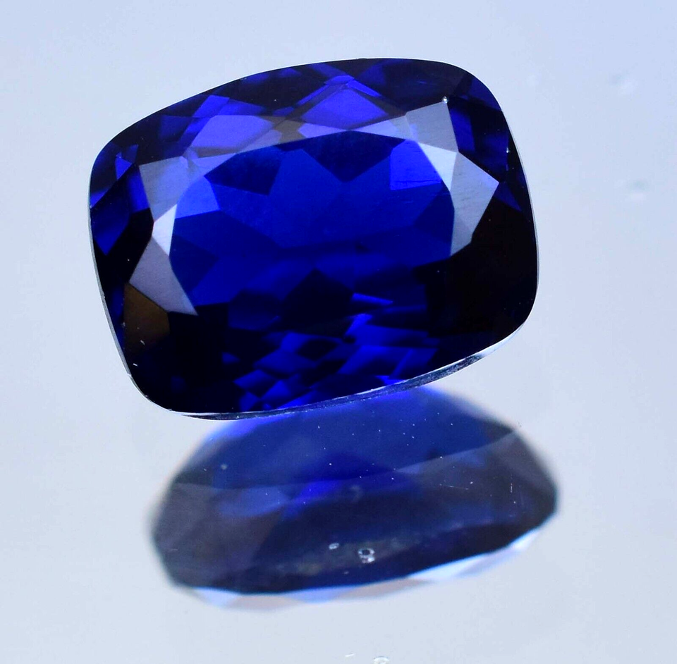 4.30 Ct Natural Deep Blue Tanzanite D Block Cushion Certified Loose ...