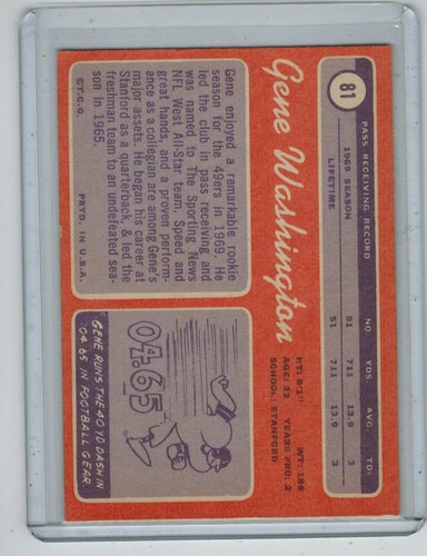 1970 Topps - Gene Washington #81 (RC) for sale online | eBay