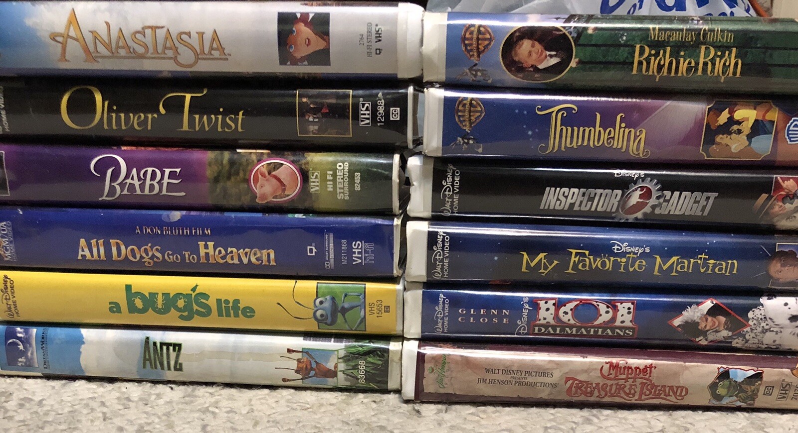 Lot Of 12 Vhs Disney WB Dreamworks Animated Movies Clamshell Antz Bugs ...