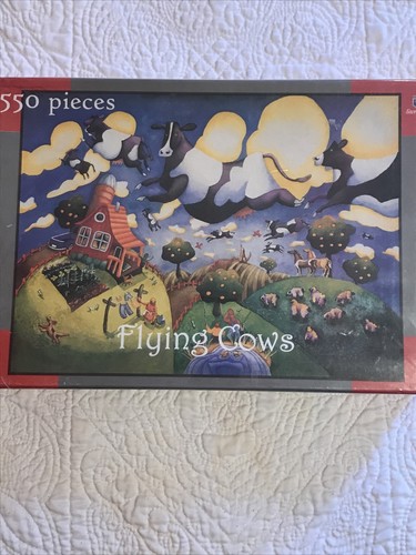 FLYING COWS 550 pieces 18x24 Sterling puzzle RARE FOLK ART NEW Sealed ...