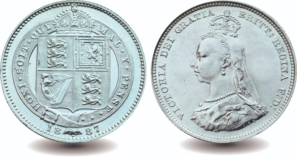 1887 Victoria Sterling Silver Shilling Jubilee Head Coin. High Grade ...