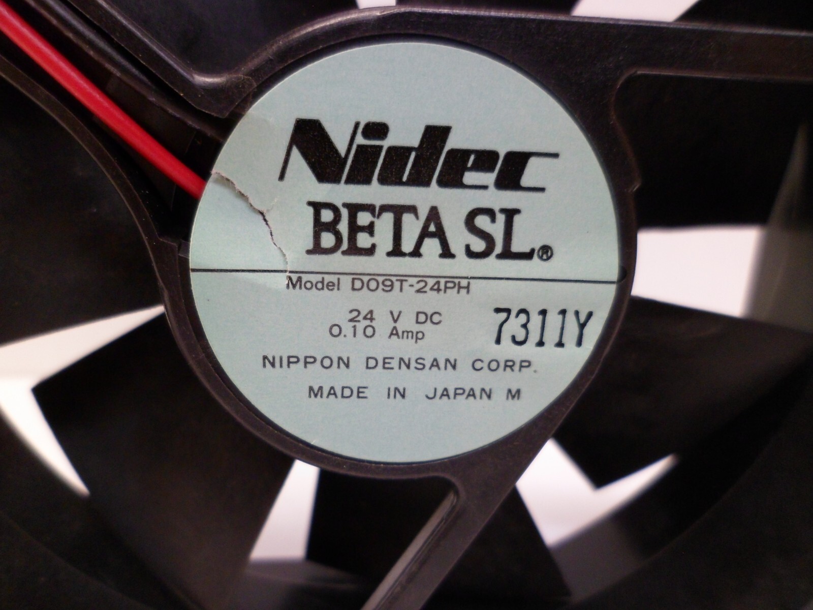 NIDEC BETA SL D09T-24PH MINI FAN 24 VDC. 0.10 AMP N.O.S. Free Shipping ...