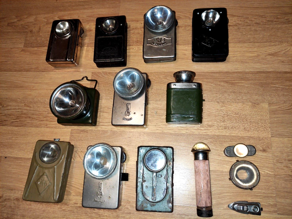 LOT OF 11 VINTAGE POCKET FLASHLIGHT SIGNAL TORCH LIGHT LAMP LANTERN ...