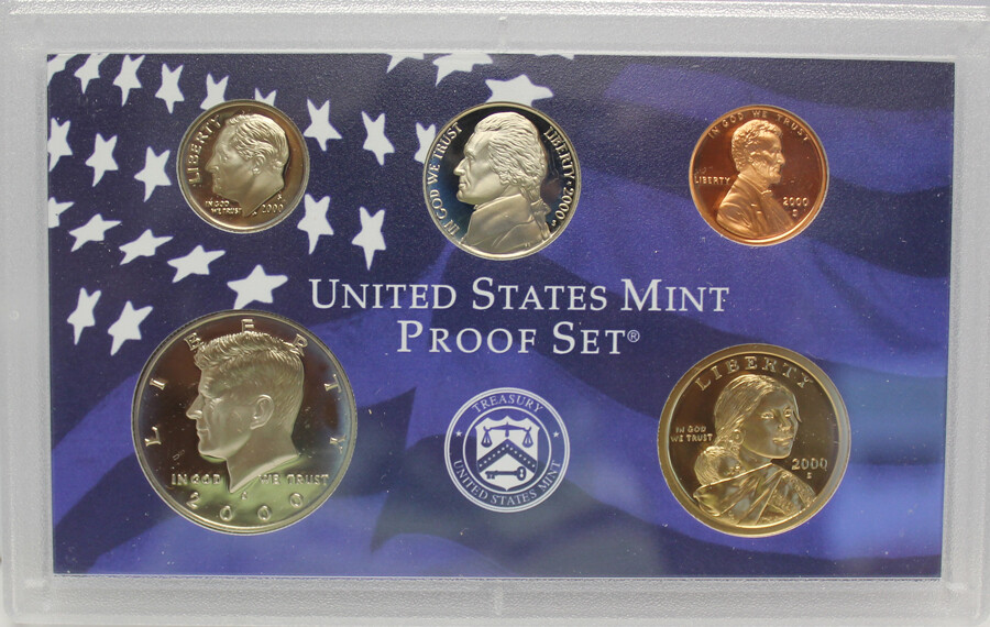 2000 Proof set CN-Clad W/ Kennedy & Sacagawea - (OGP) 10 coins | eBay