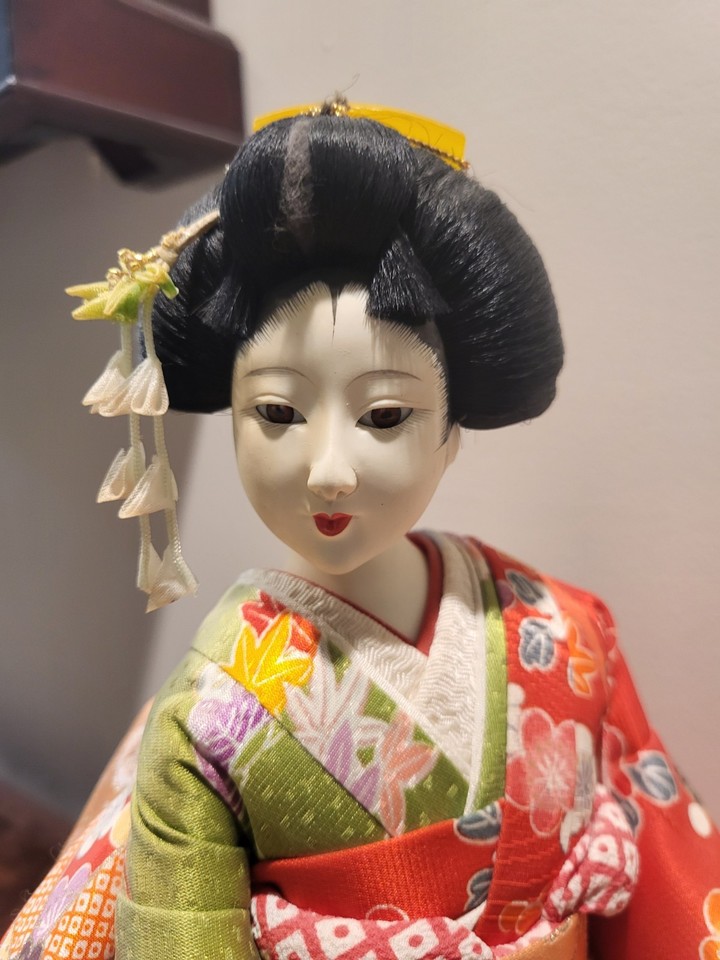Vintage Kneeling Japanese Geisha Doll Playing Musical Instrument | eBay