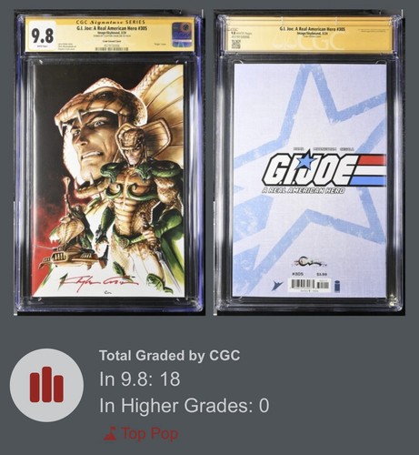 GI JOE REAL AMERICAN HERO #305 CLAYTON CRAIN Serpentor VARIANT CGC 9.8 ...