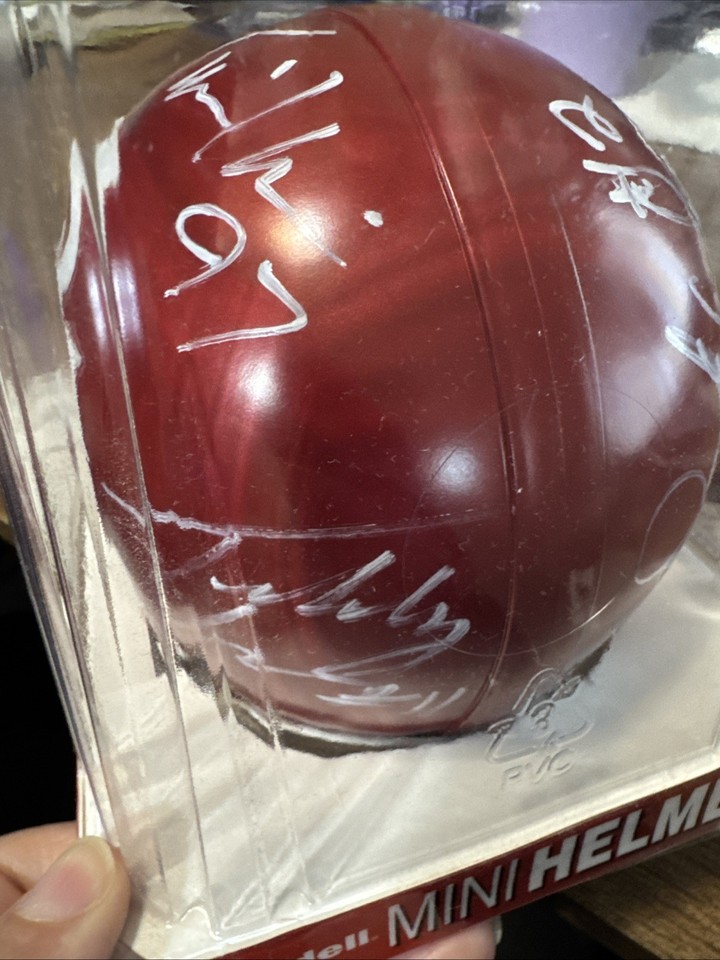 Sooners Signed Helmet Tommie Harris, Derrik Strait, Roy Williams, Teddy ...