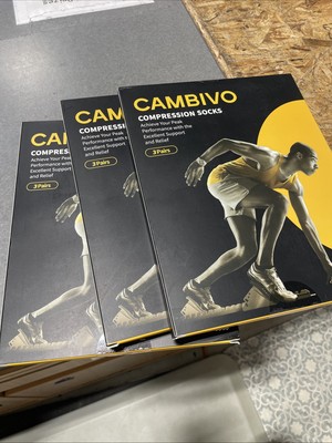 3 Boxes XXL Compression Socks Black - Cambivo Total Of 9 Pairs Of Socks ...