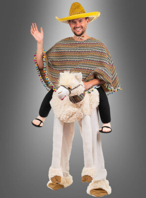 Deluxe Lama Kostüm Alpaka Reiter mit Poncho zum Karneval ...