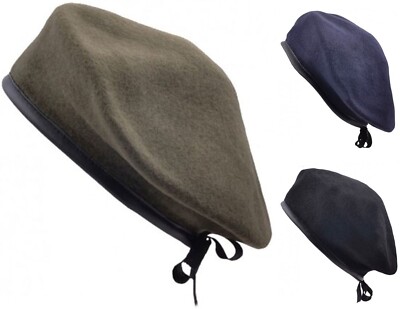 Mens or Womens Army Beret Hat Plain Caps French Woolly Hats - 100% Pure ...