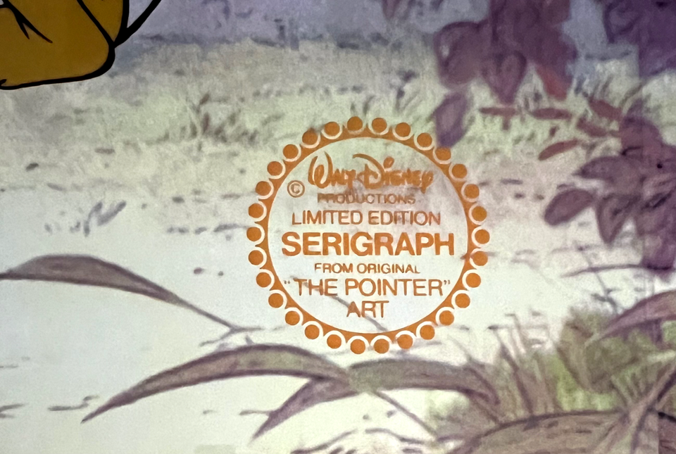 Disney MICKEY MOUSE AND PLUTO POINTER Limited Edition Sericel Animation ...