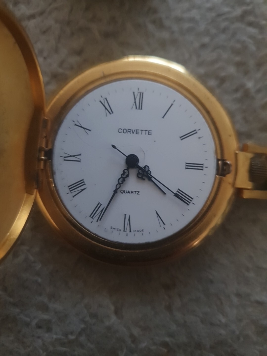 Rare Corvette Quartz Pocket Watch Working - Gem