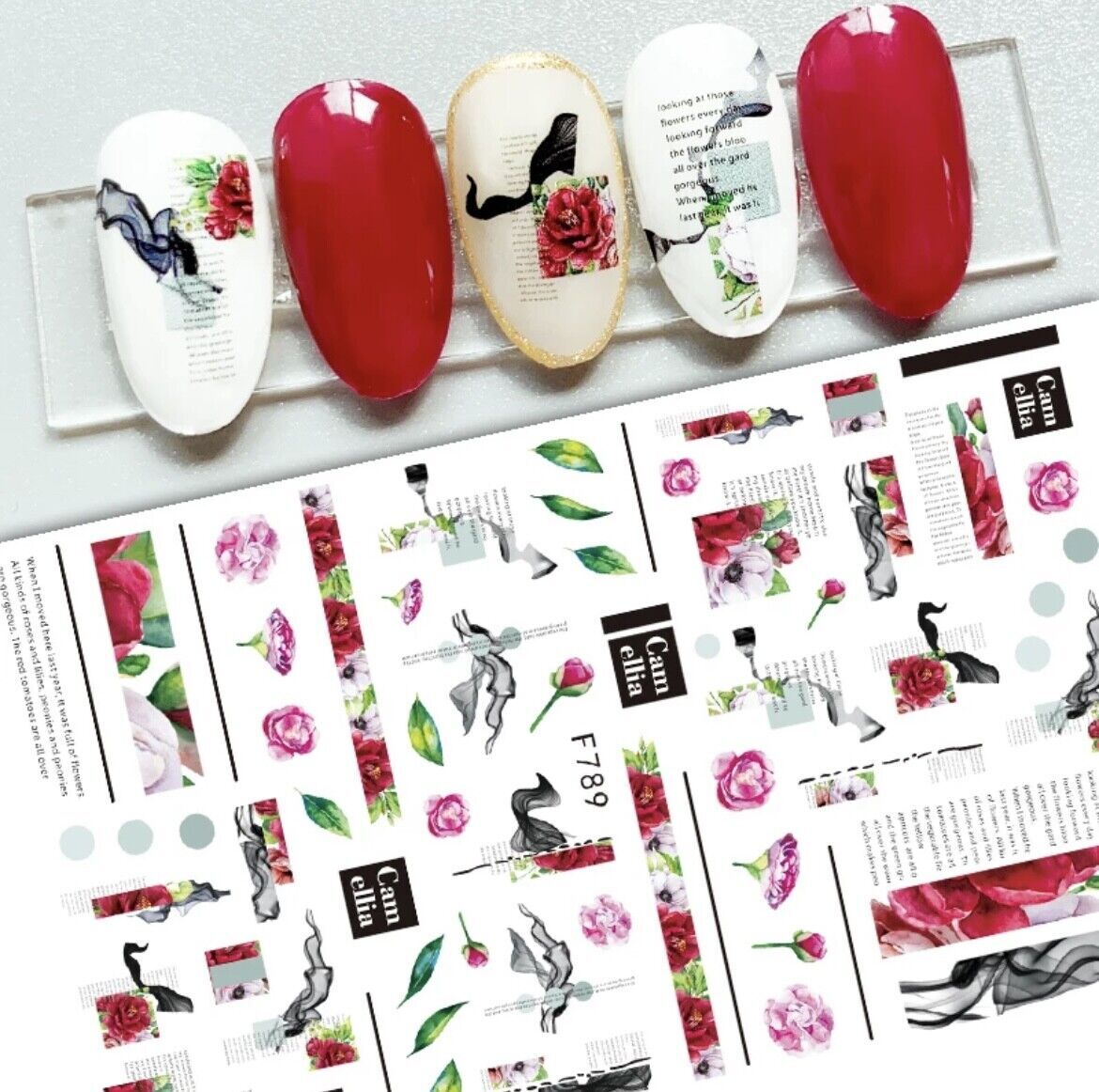 Nail Art Stickers Thanksgiving Autumn Winter Fall Flower Floral Fern ...