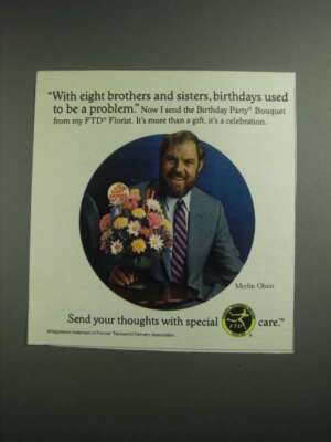 1984 FTD Florists Transworld Delivery Ad - Merlin Olsen | eBay