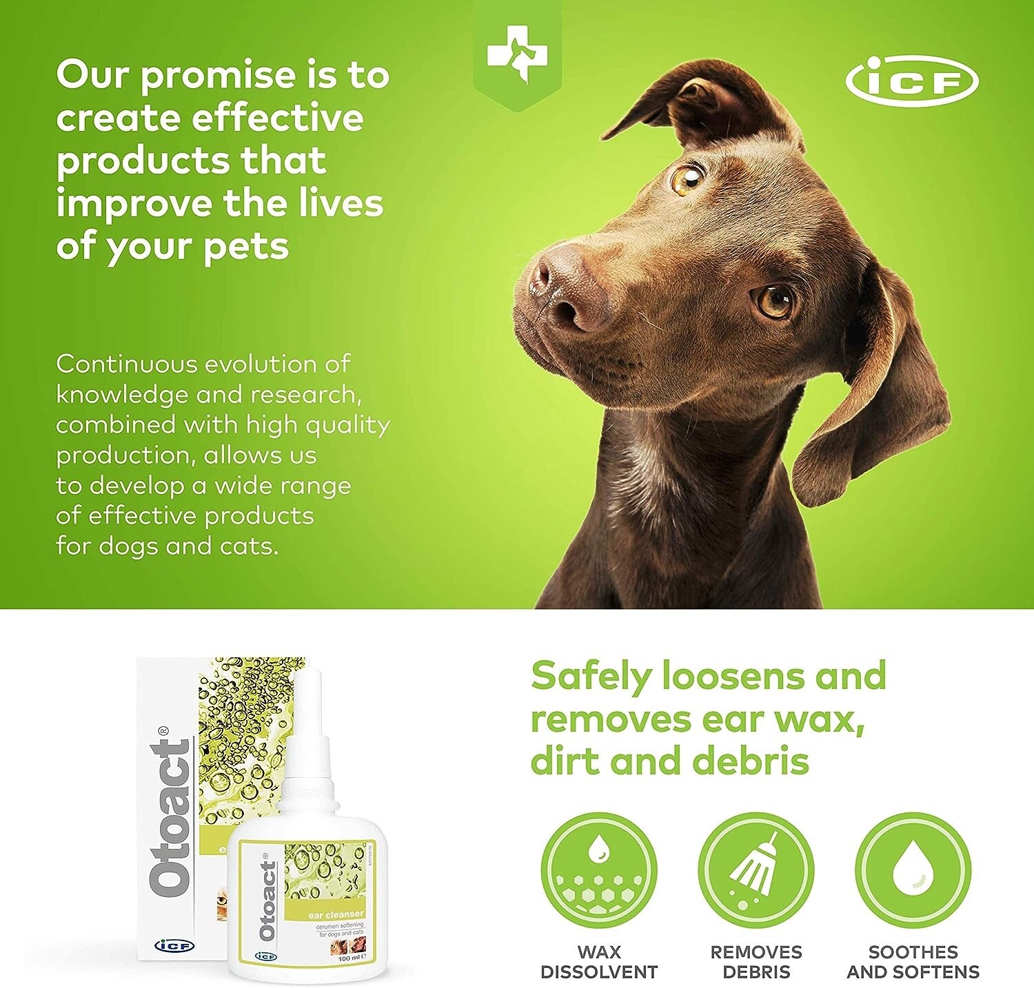 ICF | Otoact Cat And Dog Ear Cleaner Dog | Grelly UK