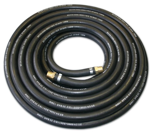 10M & 20M 1/2" AIR LINE COMPRESSOR HOSE 20BAR C/W 1/4" 3/8" 1/2" MALE ...