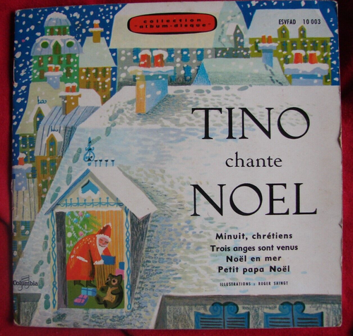 TINO ROSSI chante PETIT PAPA NOËL * LIVRE DISQUE 45T Columbia 2C012 ...
