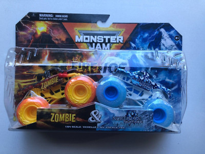 MONSTER JAM - FIRE & ICE *ZOMBIE & NORTHERN NIGHTMARE* 1/64 Scale NEW ...