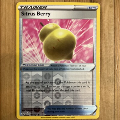 Pokemon Sitrus Berry - Sword & Shield 182/202 Reverse Holo NM | eBay