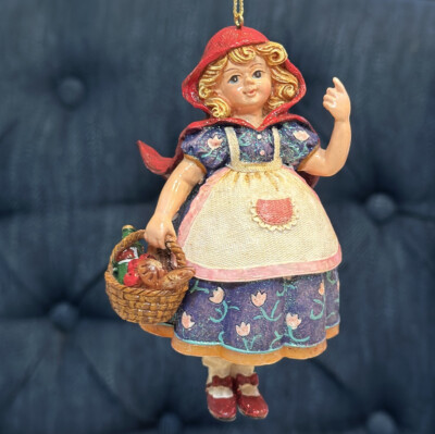 Vintage Little Red Riding Hood Figurine Hanging Ornament READ DISCRIPT ...