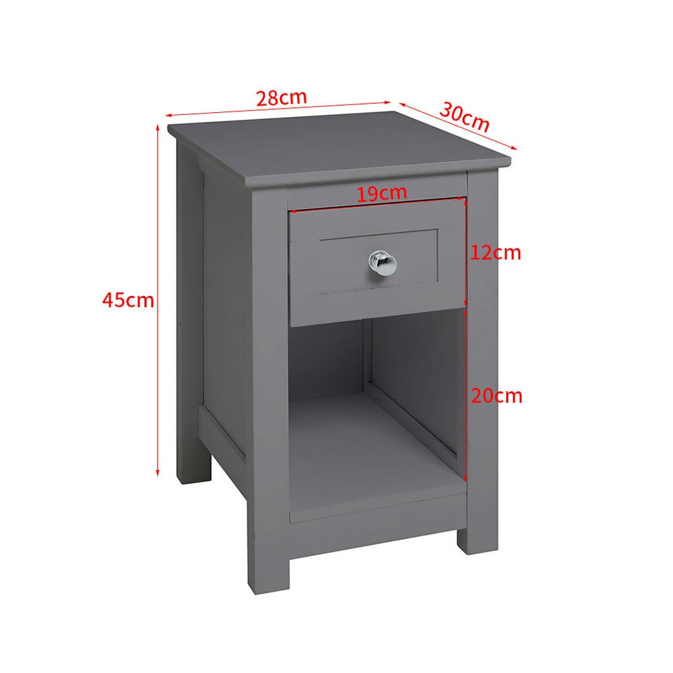 Modern Small Side Slim Table Drawer Wooden Sofa End Night Stand Bedside ...