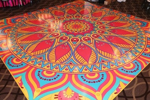 Mehndi Floor Graphics - Haldi/Sangeet/Wedding Dance Floor ...