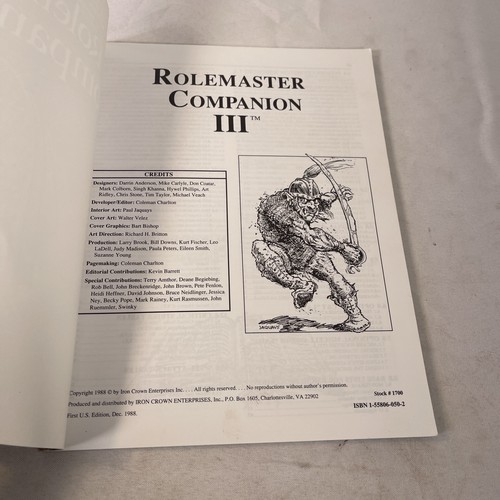 Rolemaster Companion III - I.C.E. #1700 | eBay
