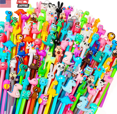 Cute Cartoon Gel Ink Animal Writing Pens 0.5 Mm Black Ink Cool Kawaii ...