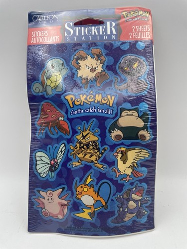 1998 Vintage Pokémon Raichu Snorlax Squirtle Sticker Sheets Carlton ...