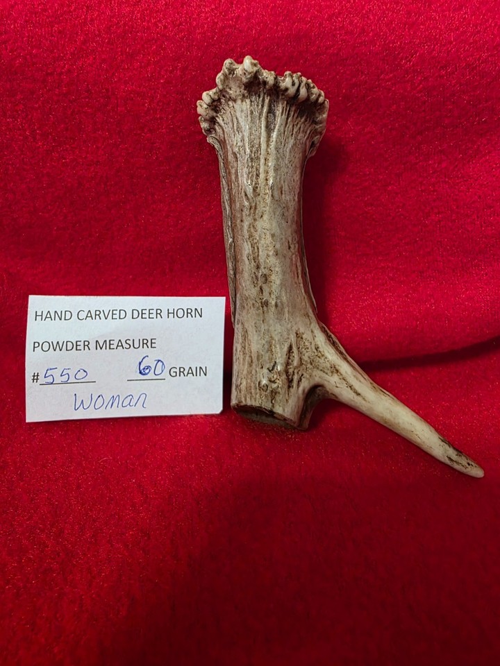 black powder measure, Mountain man, muzzleloader, hand carved deer horn ...